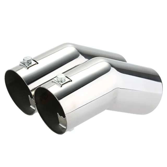 Dual Pipes Stainless Steel Exhaust Tail Pipes Muffler Tips for VW Golf ...