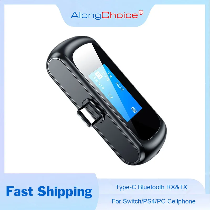 AlongChoice LED Digital Display Bluetooth Audio Adapter Receiver ...