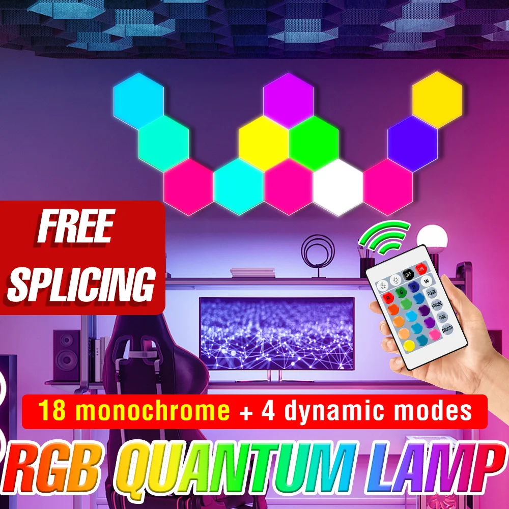 LED-Nightlight-RGB-Honeycomb-Hexagon-Modular-Quantum-Lamp-Bedroom ...
