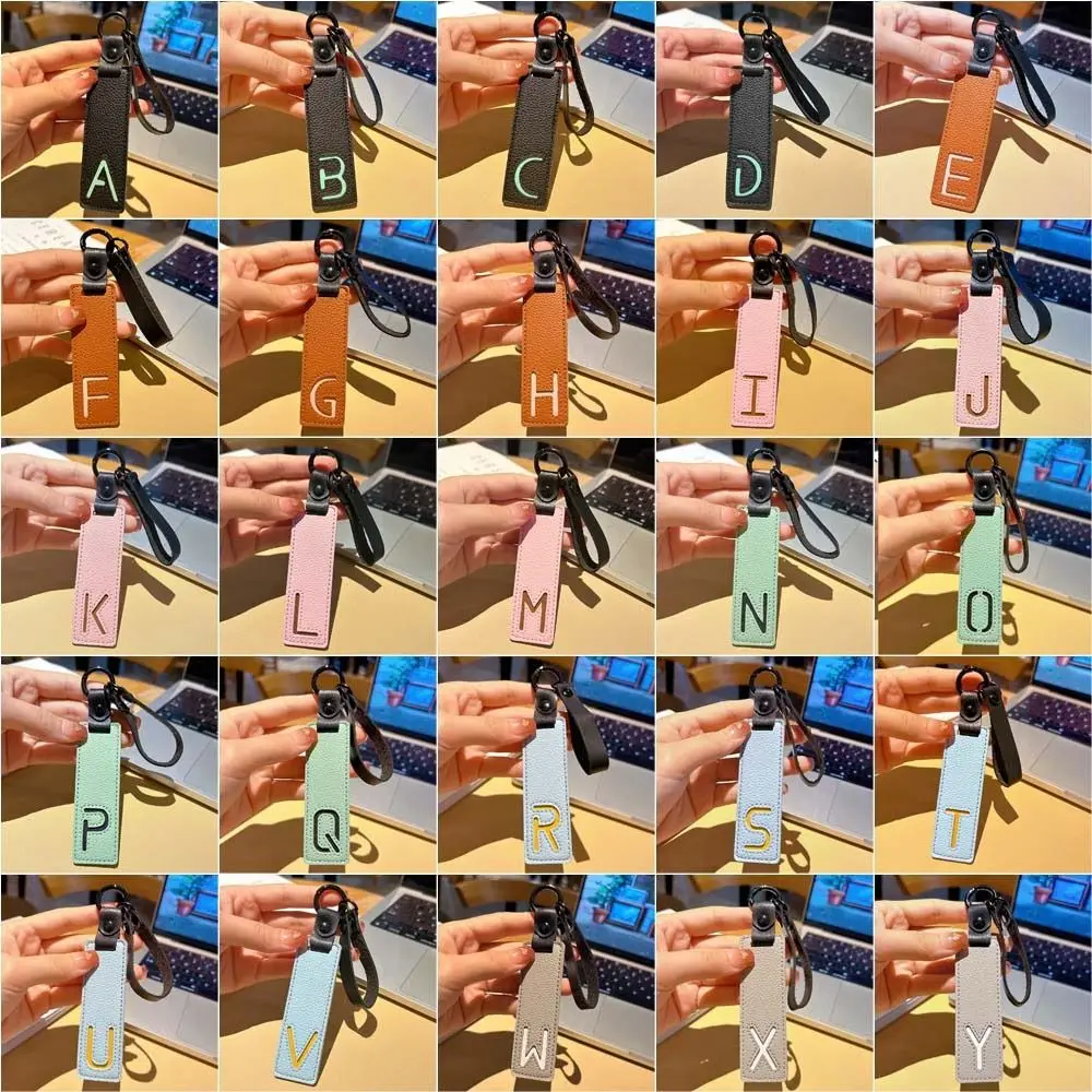 Key-Ring-PU-26-Letter-Card-Key-Chain-Waist-Buckle-Business-Alphabet-Car ...