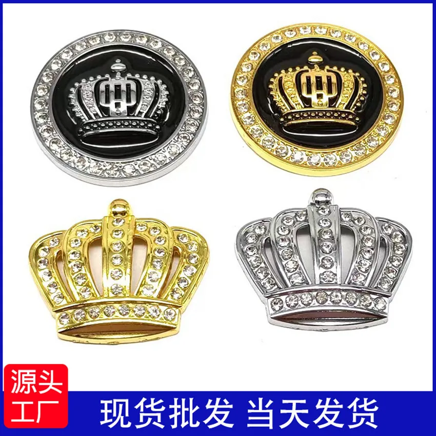 Personalized-Decorative-Car-Stickers-Round-Metal-Alloy-Diamond-Inlaid ...