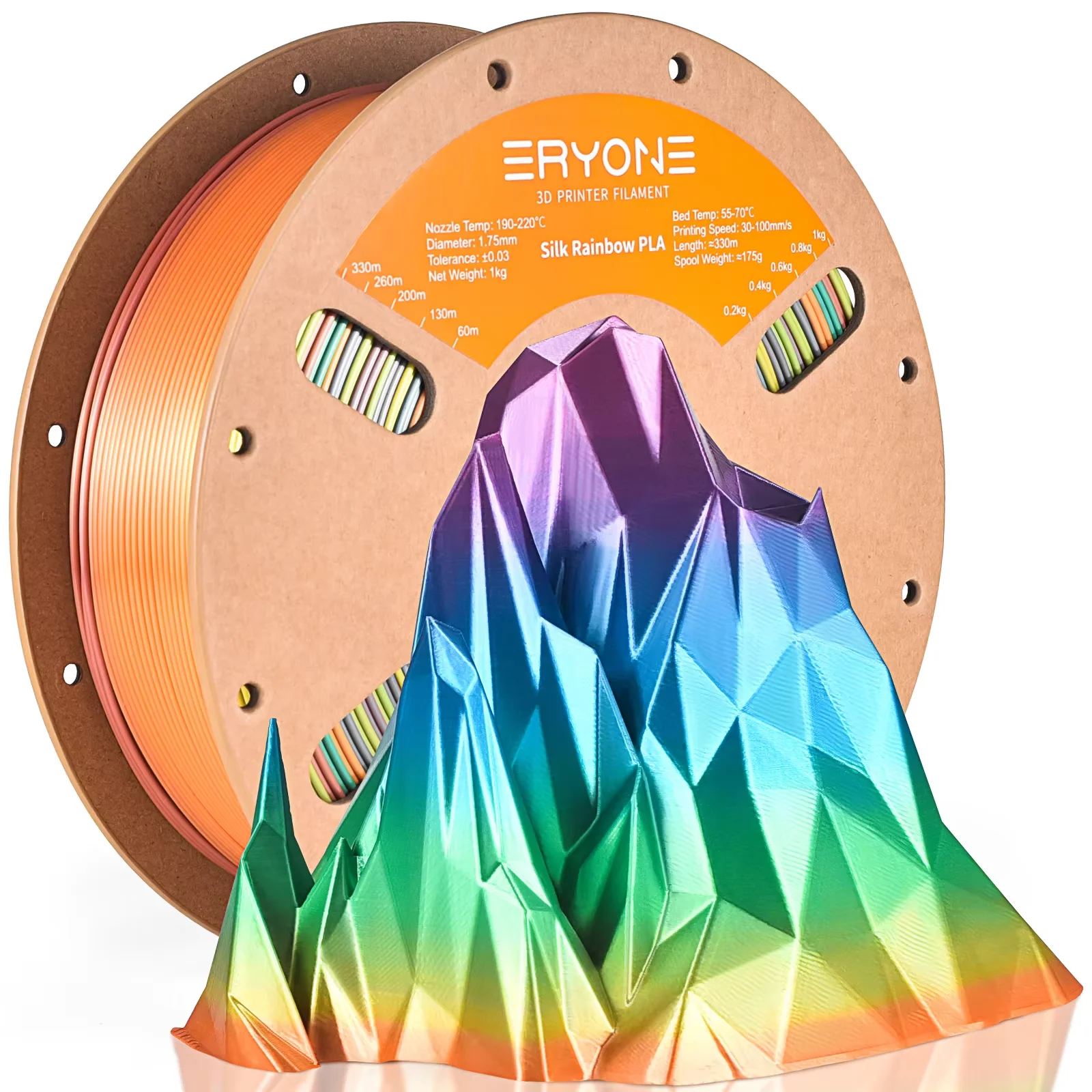 ERYONE 3KG Silk Rainbow PLA Filament 3D Print, Multicolor Available ...