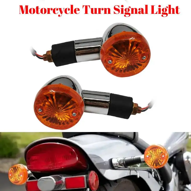 Motorcycle Turn Signals Moto Bullet Bulb Amber Lights Universal 12V ...