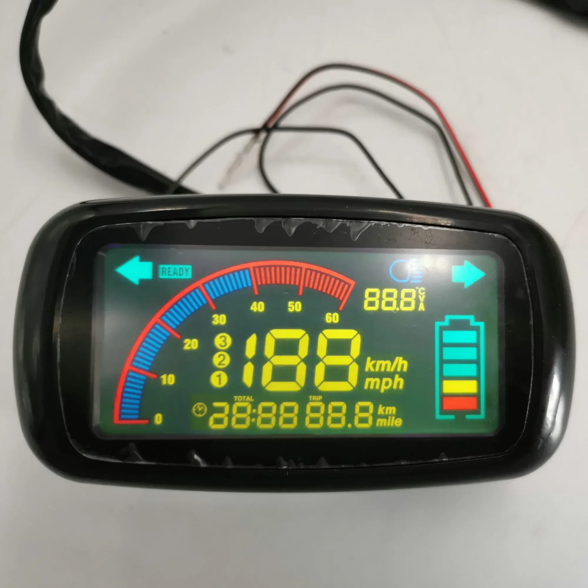 Electric-Bike-Speedometer-Colored-White-Blue-LCD-Display ...