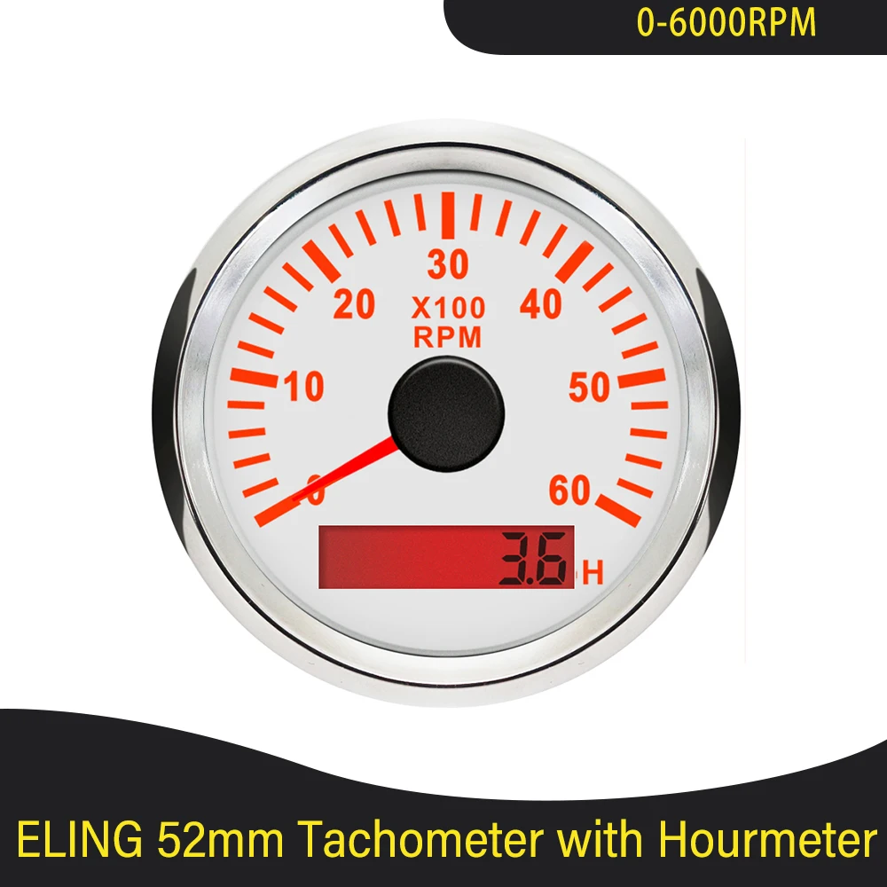 Marine-52mm-Tachometer-RPM-Gauge-0-3000RPM-0-4000RPM-0-6000RPM-0 ...