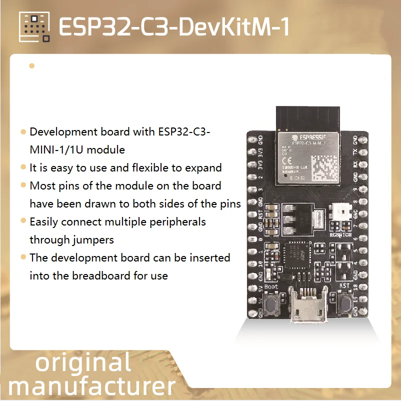 Esp32-c3-devkitm-1 Development Board, Equipped With Esp32-c3-mini-1 ...