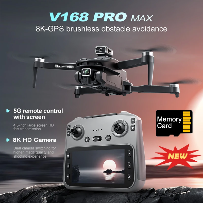 V168 Pro Max Drone GPS Profesional with 8K HD Camera FPV 5G Wifi ...