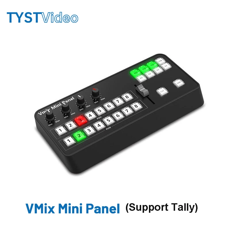 TYST 비디오 Vmix 미니 스위처 제어판, MIDI2.0 비디오 녹화 스위치보드, OBS Ins TV 방송용 탈리 지원 ...