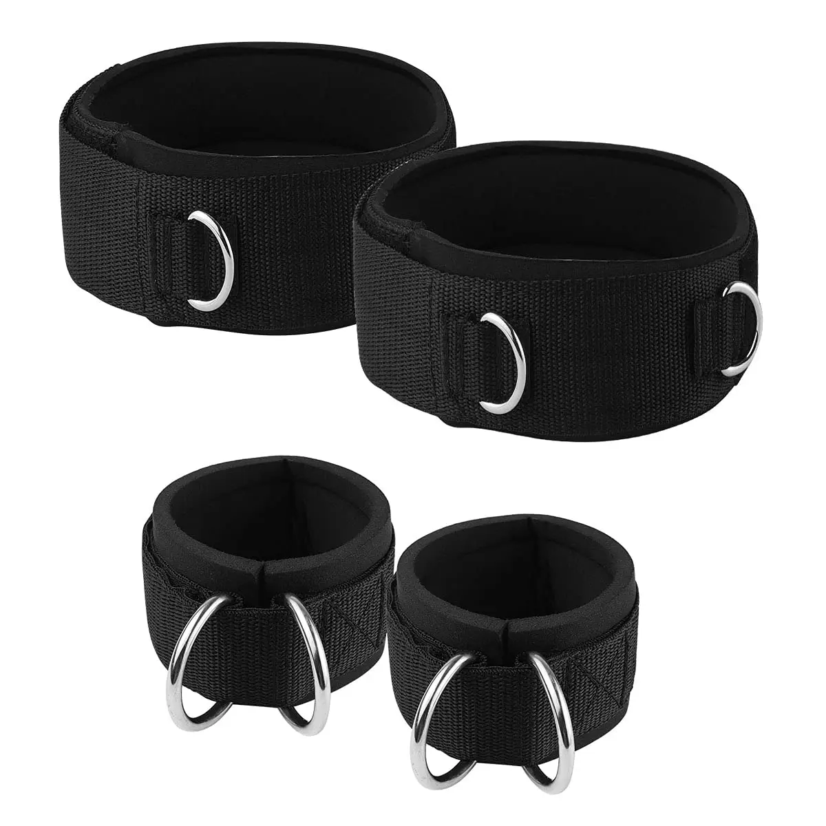 Thigh-Straps-Ankle-Cuffs-Adjustable-Neoprene-Padded-Cable-Machines-Legs ...