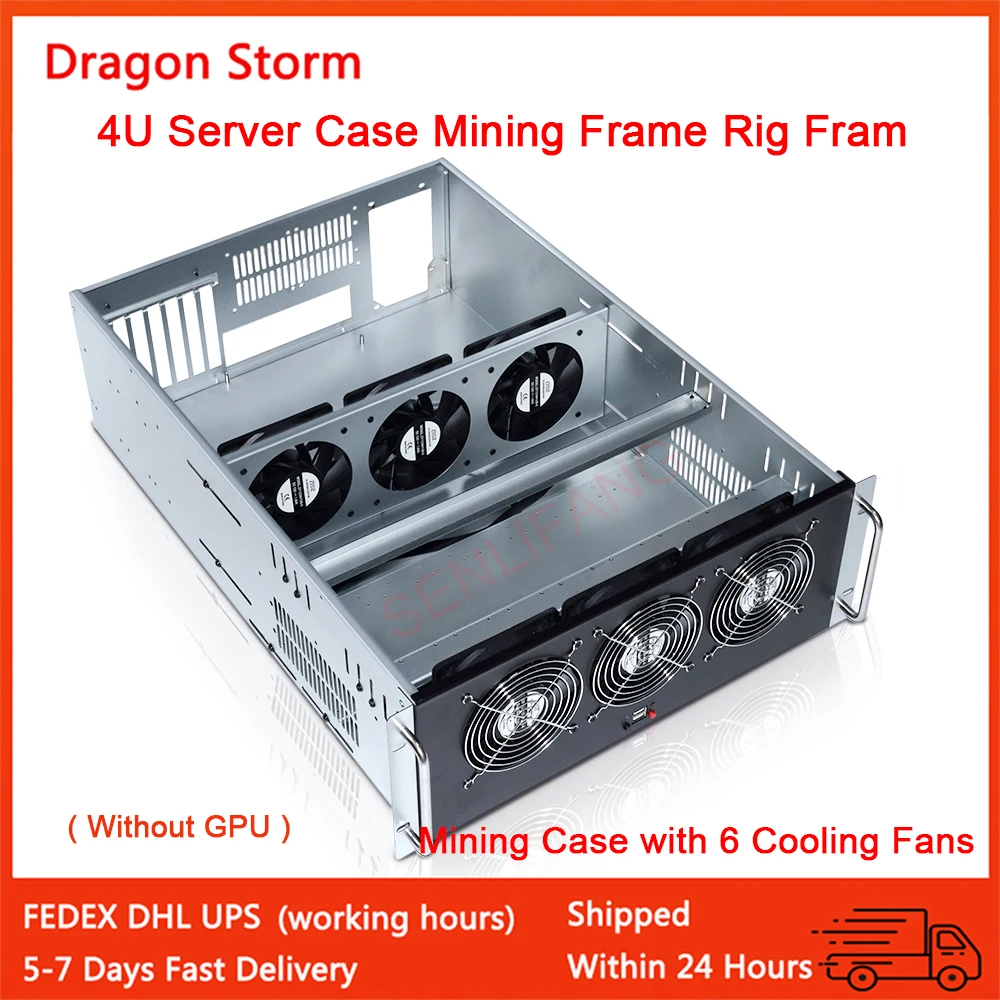 NEW-6-8-GPU-4U-Server-Case-Mining-Frame-Rig-Frame-Motherboard-Housing ...