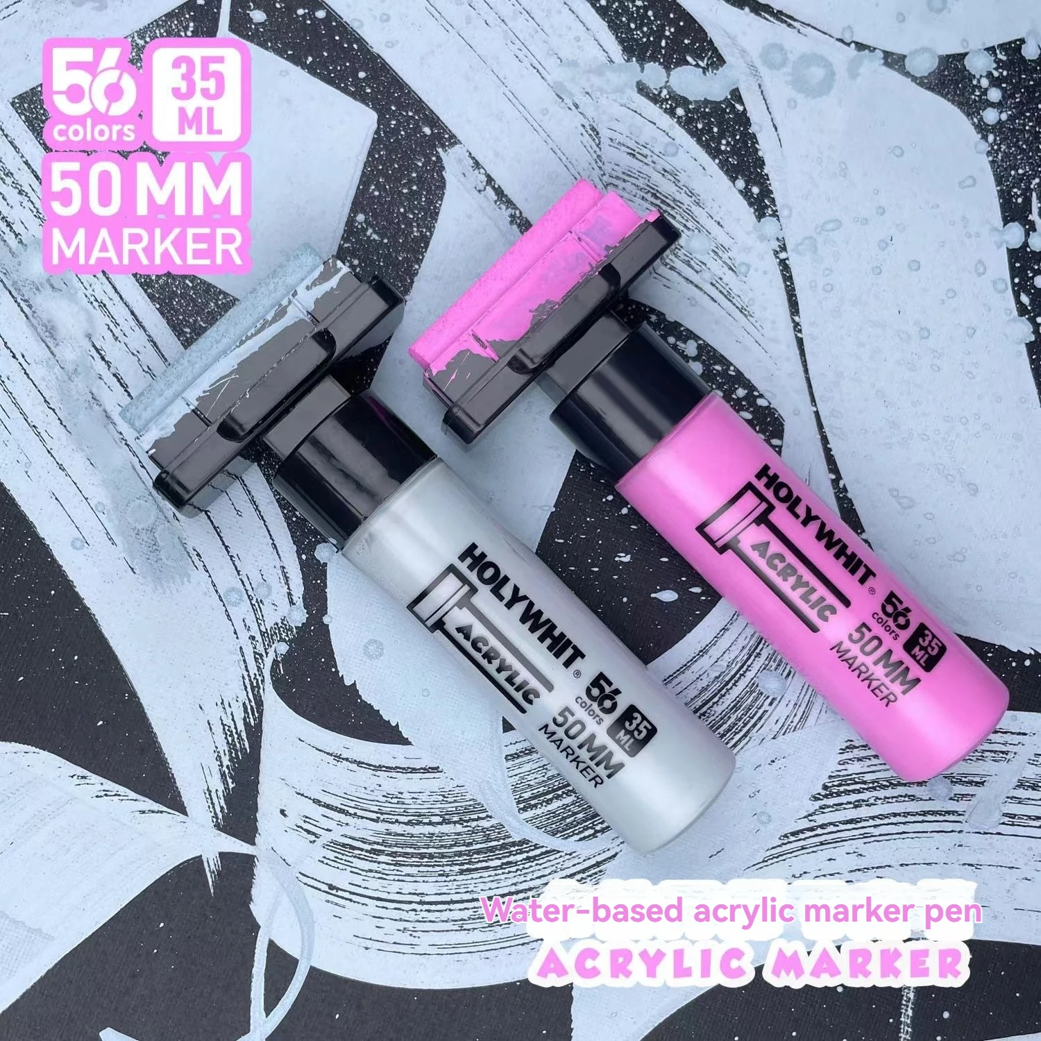 50mm-Wide-Tip-Fluorescent-Acrylic-Marker-35ml-Water-based-Graffiti-Pen ...