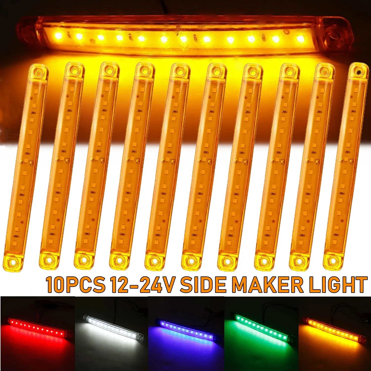12-24V-12LED-Side-Marker-Indicator-Lights-Front-Rear-LED-Indicator-Turn ...