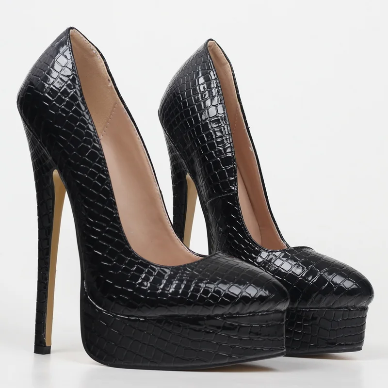 CACA-Fetish-18cm-High-Heels-Sexy-Platform-Pumps-Pointed-Toe-Party-Stage ...
