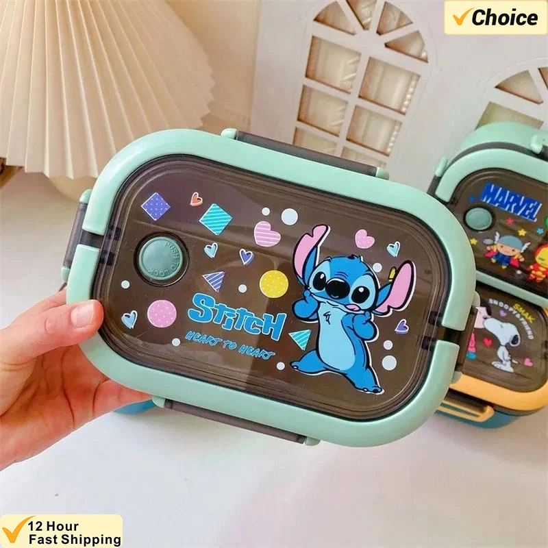 Disney-Stitch-Cartoon-tragbare-Lunchbox-Kind-Student-hermetische-Bento ...