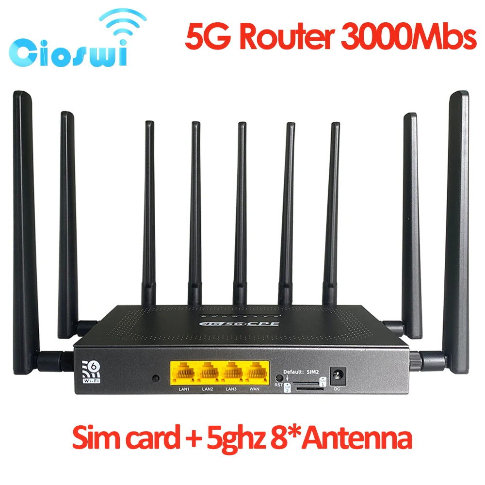 ZBT-5G-Router-WiFi6-3000Mbps-Two-Sim-Card-Gigabit-LAN-2-4GHz-5Ghz-Dual ...