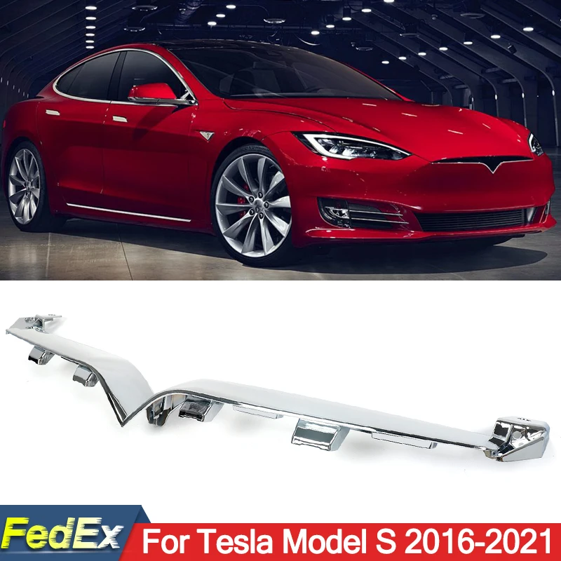 SAIQINGSP For 2016-2021 Tesla Model S Front Bumper Grille Trim Molding ...