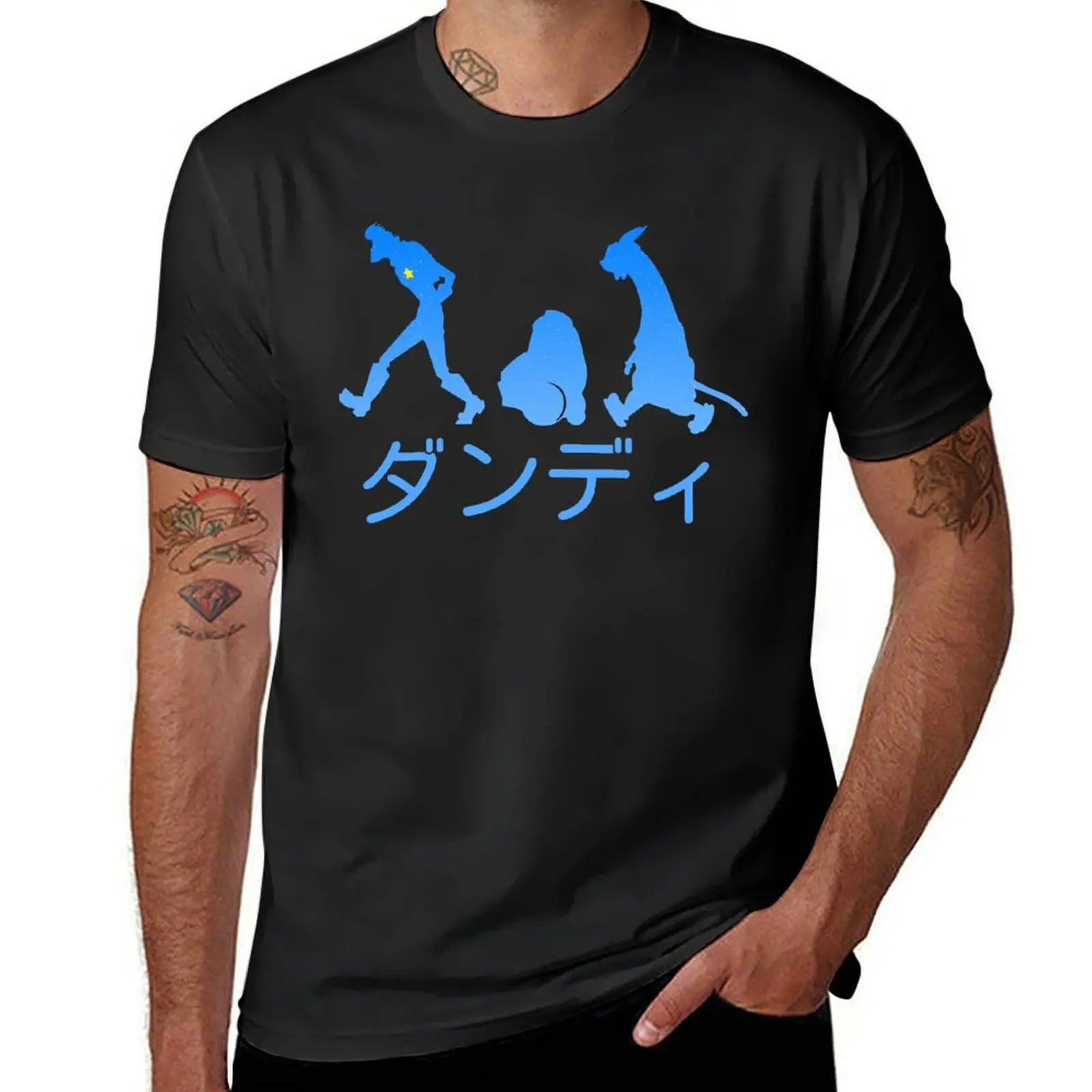 Space-Dandy-Silhouette-Dandy-Blue-T-Shirt-tees-vintage-clothes-plain ...