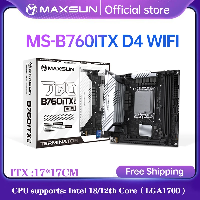 MAXSUN placa base Terminator B760MITX D4, WIFI, DDR4 PCIe X16 5,0 ...