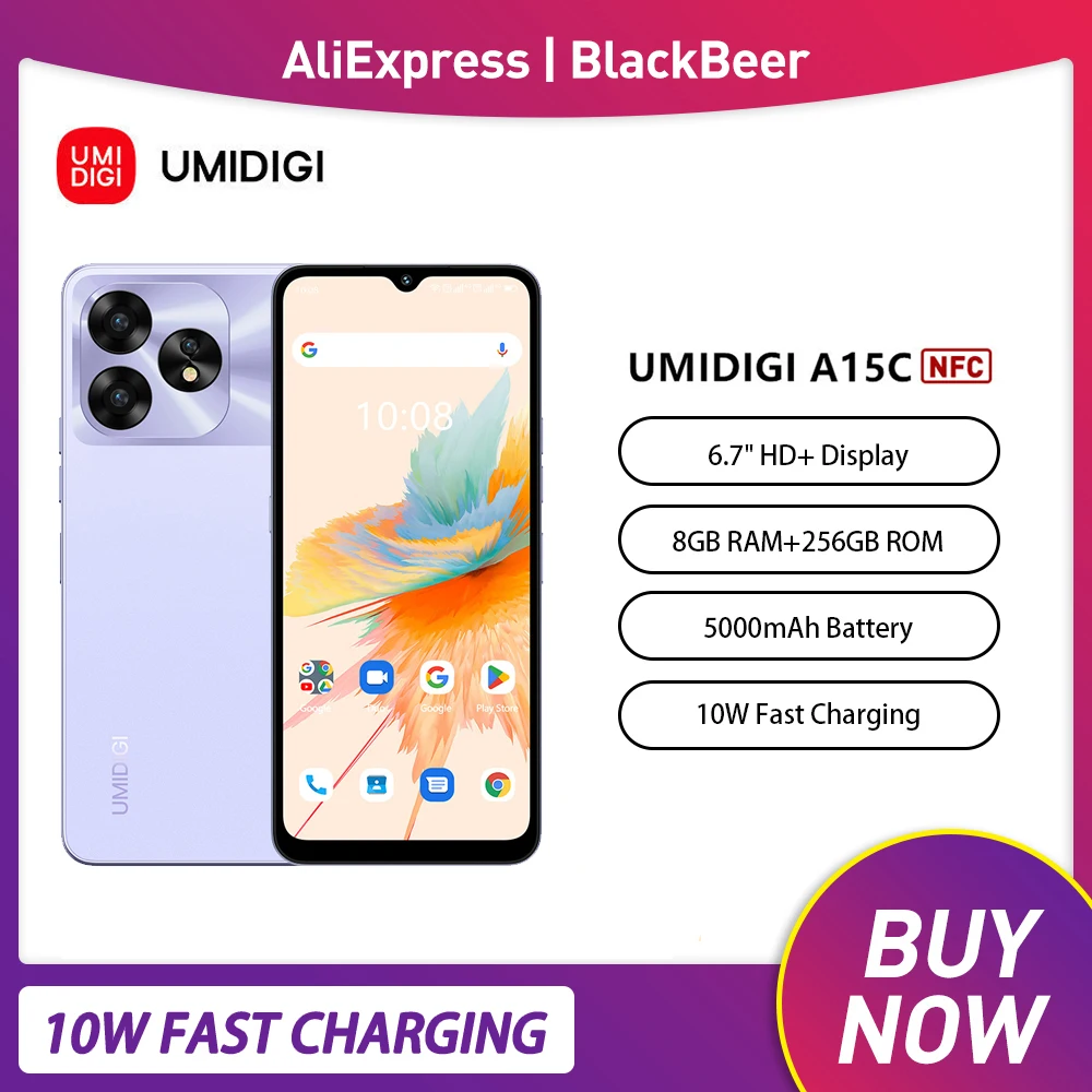 UMIDIGI A15C Ultra Thin 4G Smartphone 6.7 Inch HD+ 8GB+128GB Gaming ...