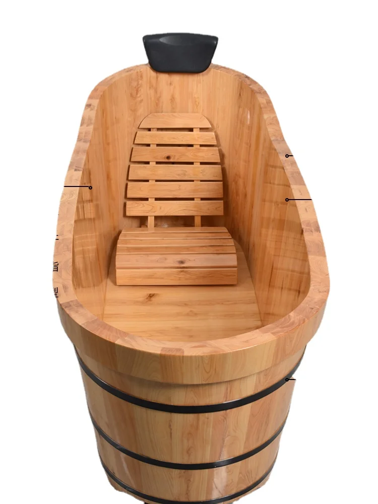 ZC-Cedar-Bath-Barrel-Adult-Body-Bath-Barrel-Thickened-Solid-Wood ...