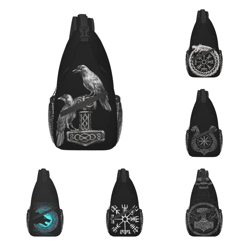 Thor-Hammer-Mjolnir-con-Odin-Ravens-Sling-Chest-Bag-Norse-Viking-God ...