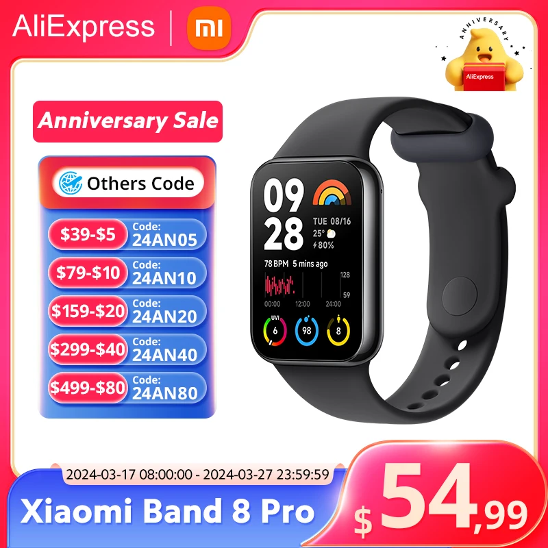 Xiaomi-Smart Band 8 Pro Watch, Display AMOLED de 1,74 ", bateria de 14 ...