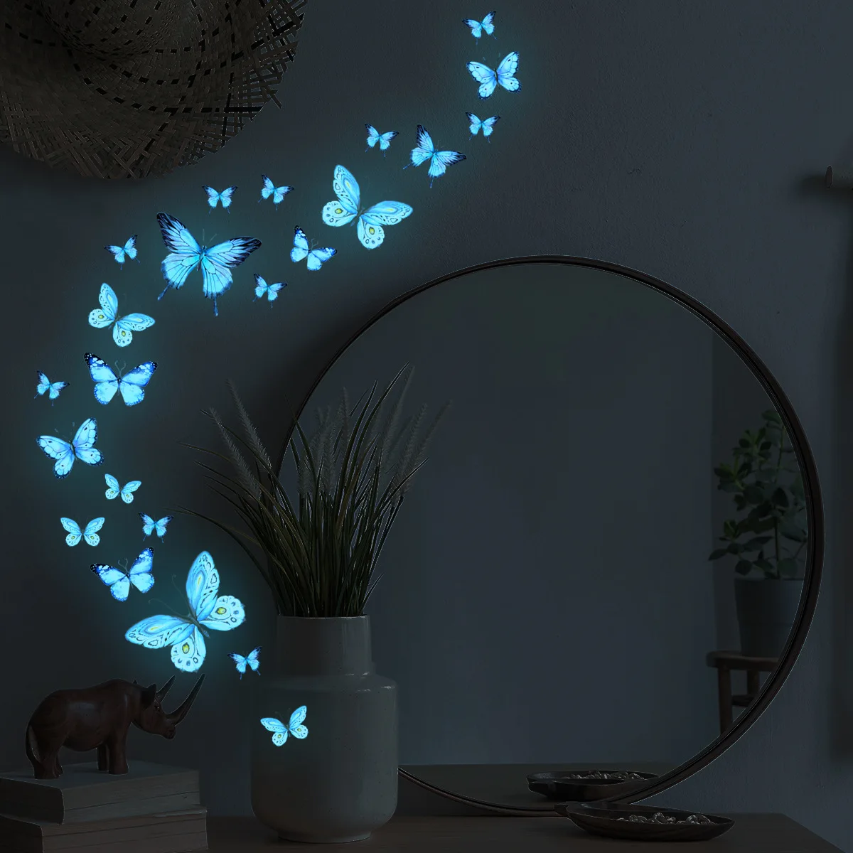 Blue-Light-Butterfly-Luminous-Wall-Stickers-for-Kids-Rooms-Girls-Room ...