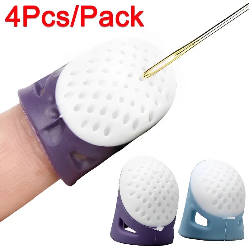 4-1PCS-Silicone-Thimbles-Anti-stick-Finger-Cover-Household-Sewing ...