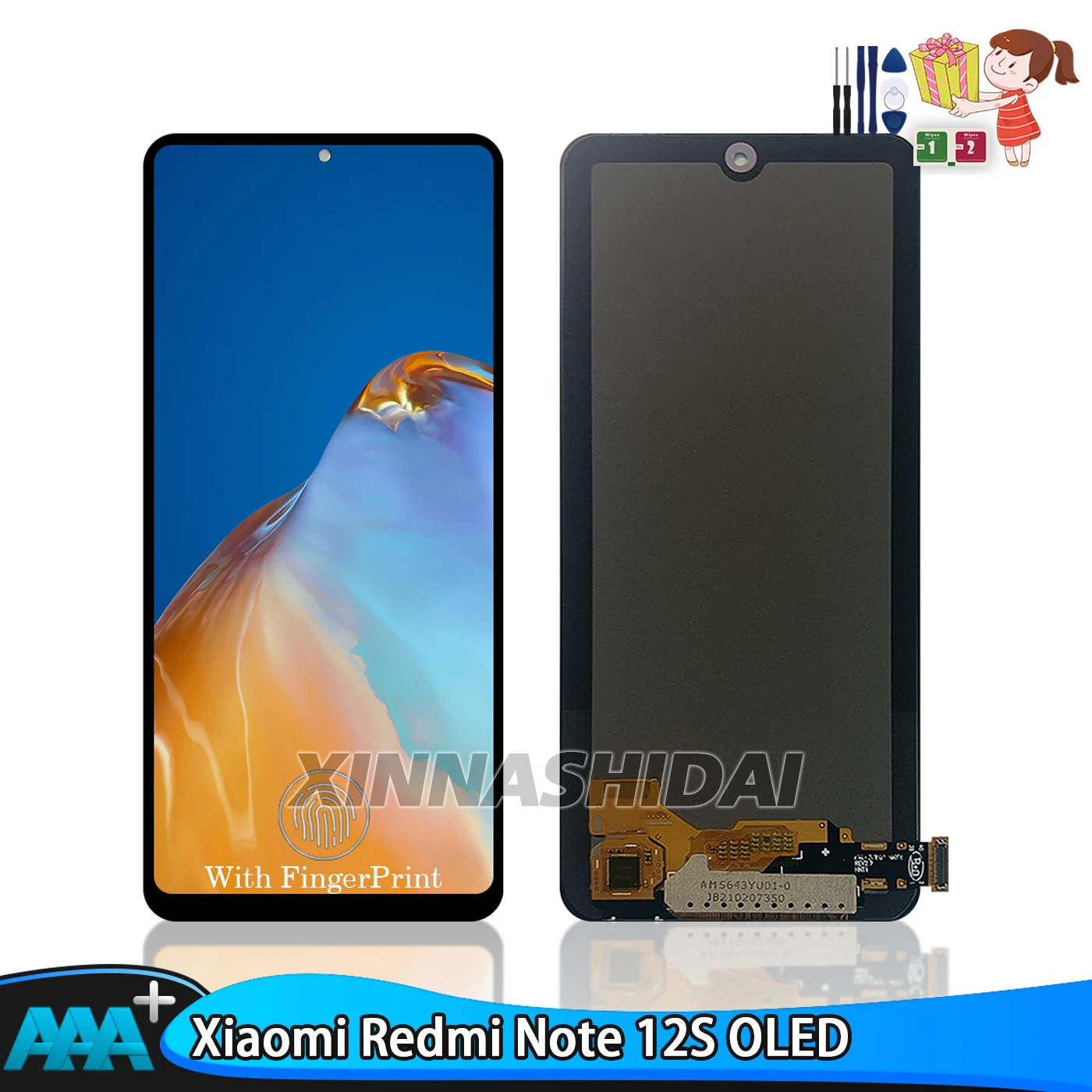 6.43'' OLED for Xiaomi Redmi Note 12S 23030RAC7Y 2303CRA44A LCD Display ...