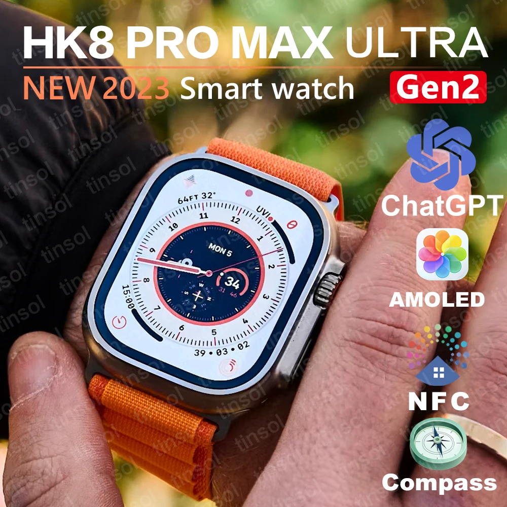 ChatGPT-reloj-inteligente-Gen-2-HK8-Pro-Max-para-hombre-y-mujer ...