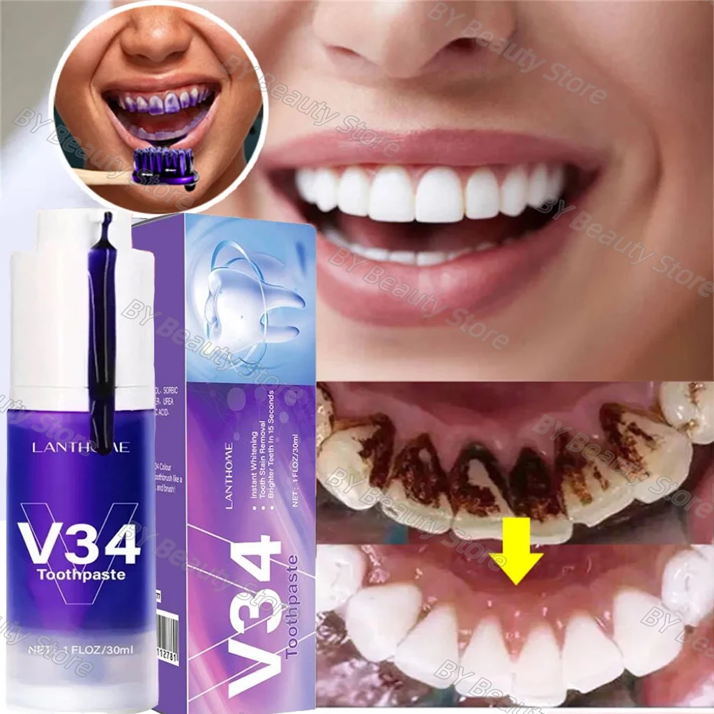 V34-Teeth-Whitening-Toothpaste-5D-Tooth-Whitener-Strips-Oral-Hygiene ...