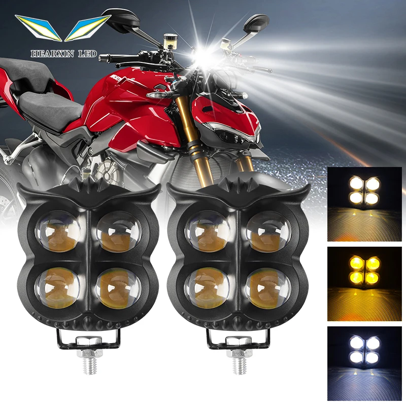 Faro-LED-para-motocicleta-Luz-antiniebla-estrobosc-pica-con-forma-de-b ...