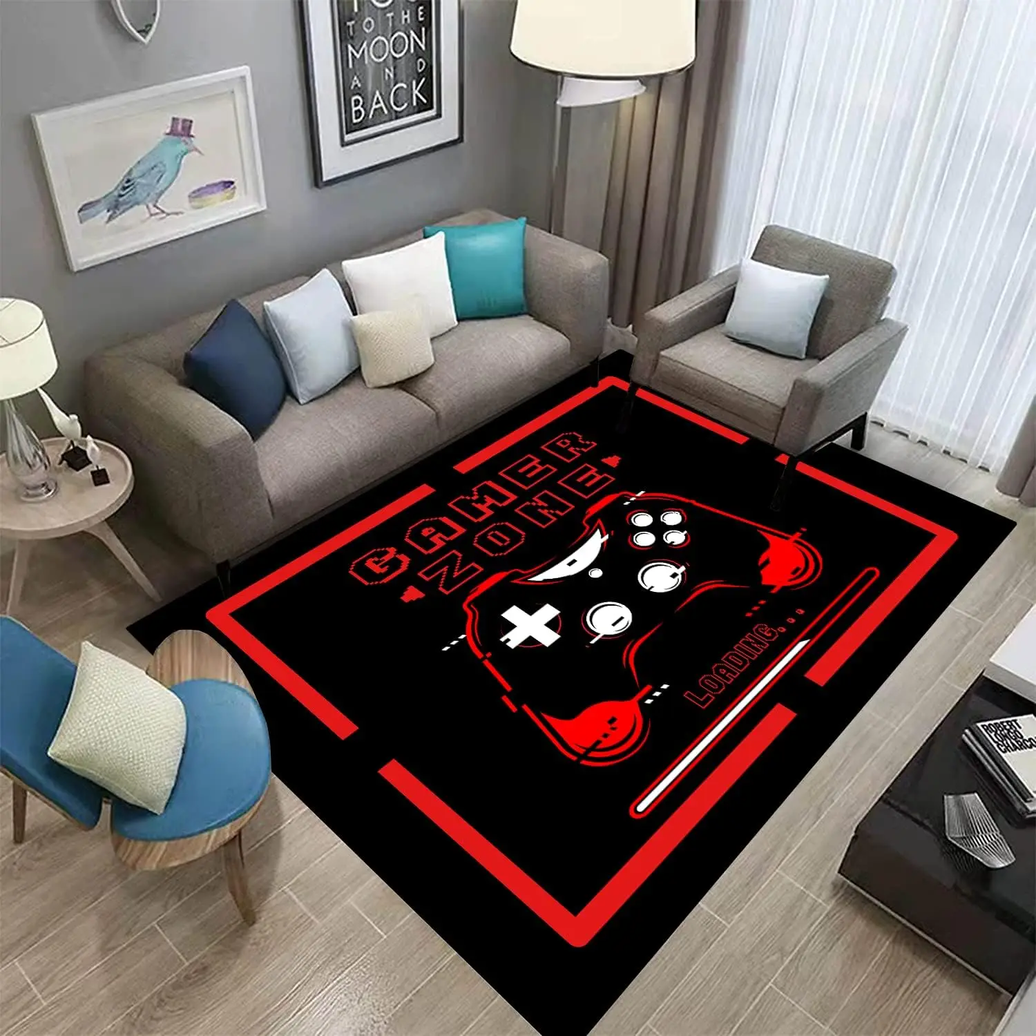 Modern-Cartoon-Video-Game-Controller-Printed-Carpet-for-Living-Room ...