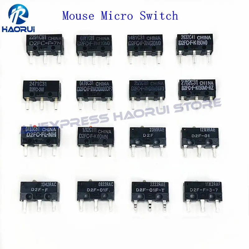 5pcs Mouse Micro Switch D2fc-f-7n 10m 20m Of D2fc-f-k(50m) -rz D2fc-f-k 60mn D2f D2f-01 D2f-01f ...