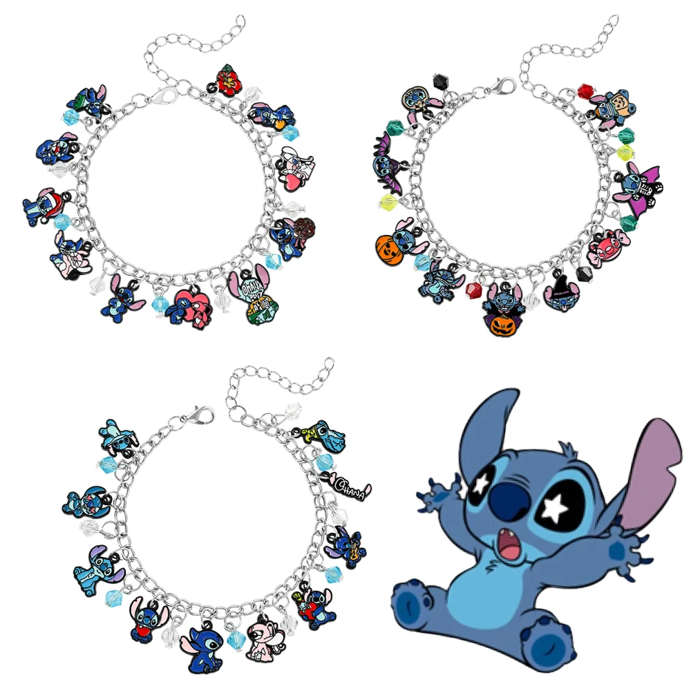 Disney-Stitch-Enamel-Metal-Pendant-Bracelet-Anime-Lilo-Stitch-Cartoon ...