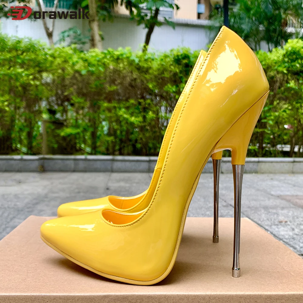 Women Pumps 16cm Extreme Metal High Heels Silver Stilettos Sexy Fetish ...