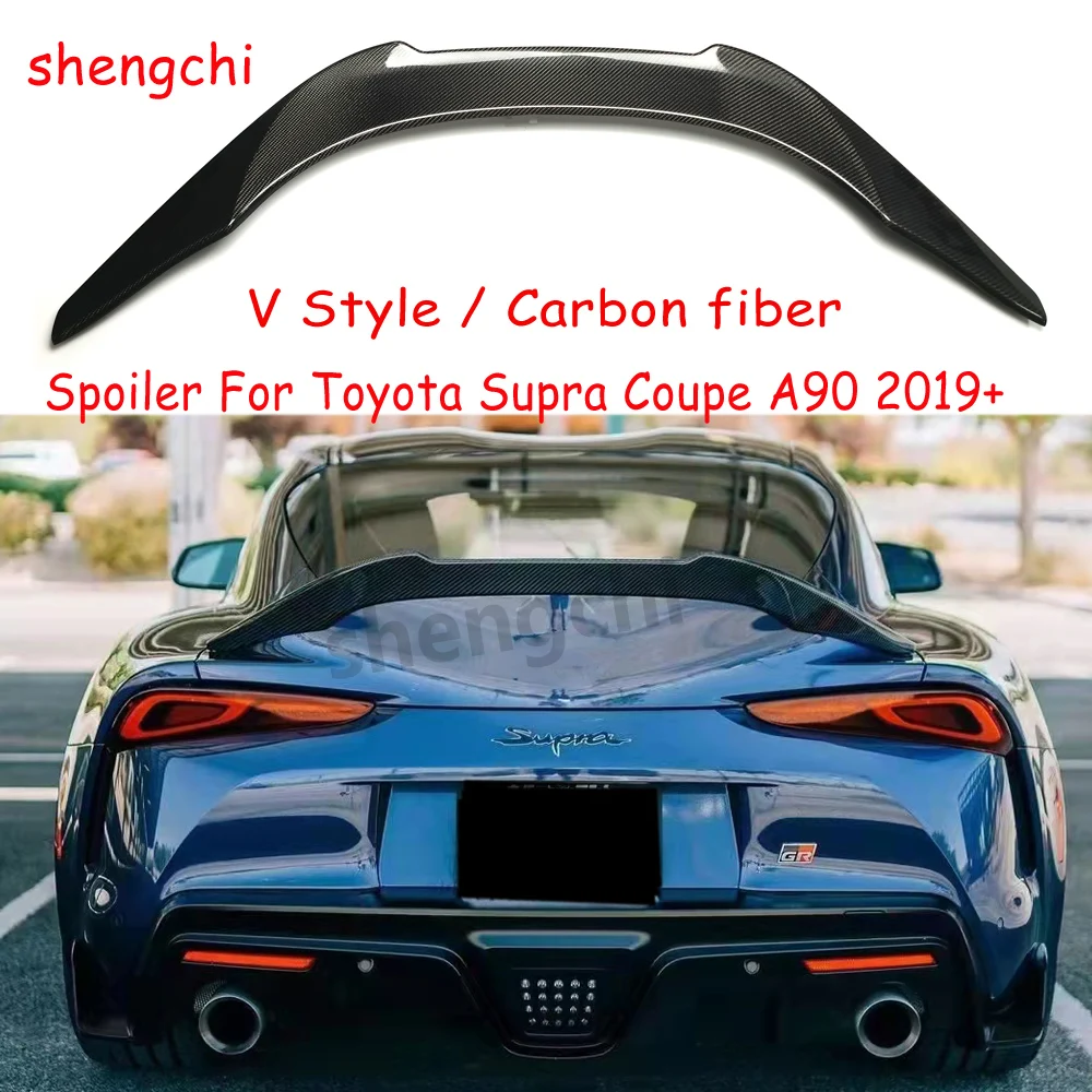 A90 V Style FRP /Real Carbon Fiber Spoiler Ducktail for 2019+ Toyota ...