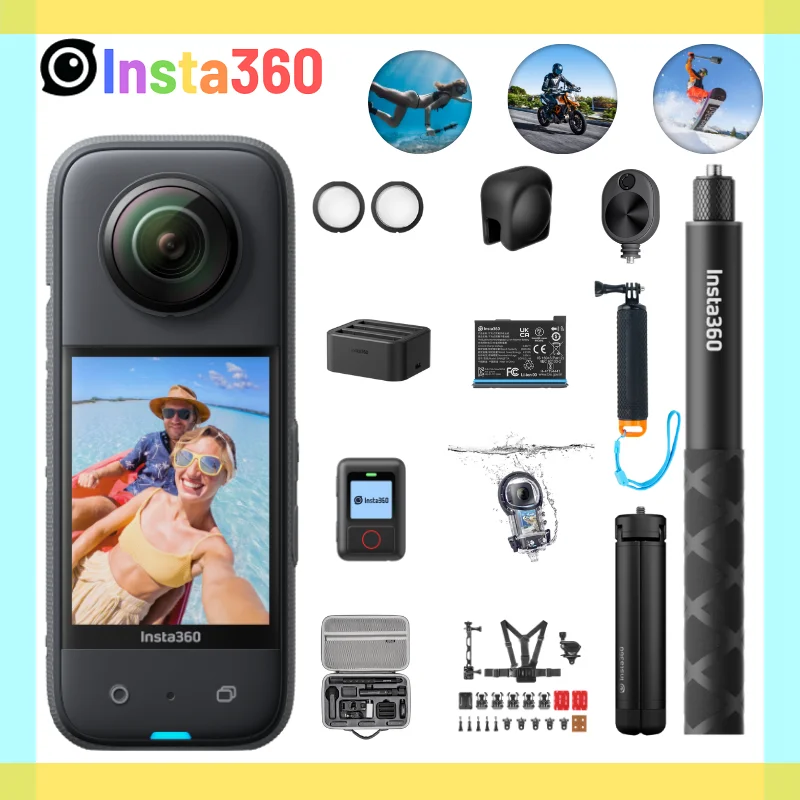 Insta360 X3 Pocket-Size Sports Action Camera HDR 5.7K 360 72MP 2.29 ...