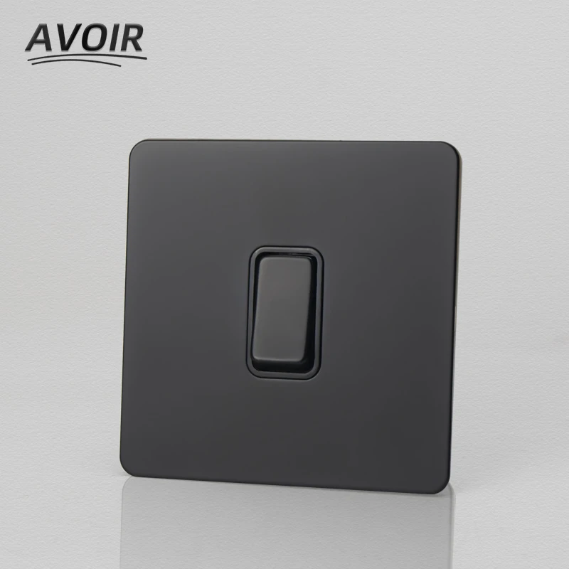 Avoir Wall Push Button Switch 2 Way Black Stainless Steel Retro Light ...