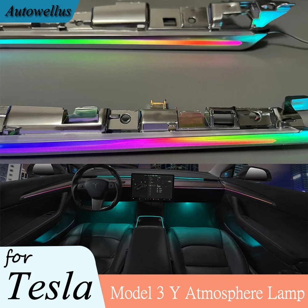 For-Tesla-Model-3-Y-Interior-Car-Ambient-Light-Center-Console-Dashboard ...