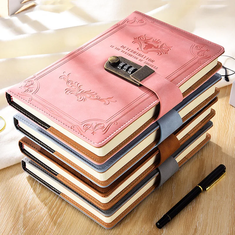 A5-200-Pages-Retro-Password-Book-with-Lock-Diary-Thickened-Creative ...