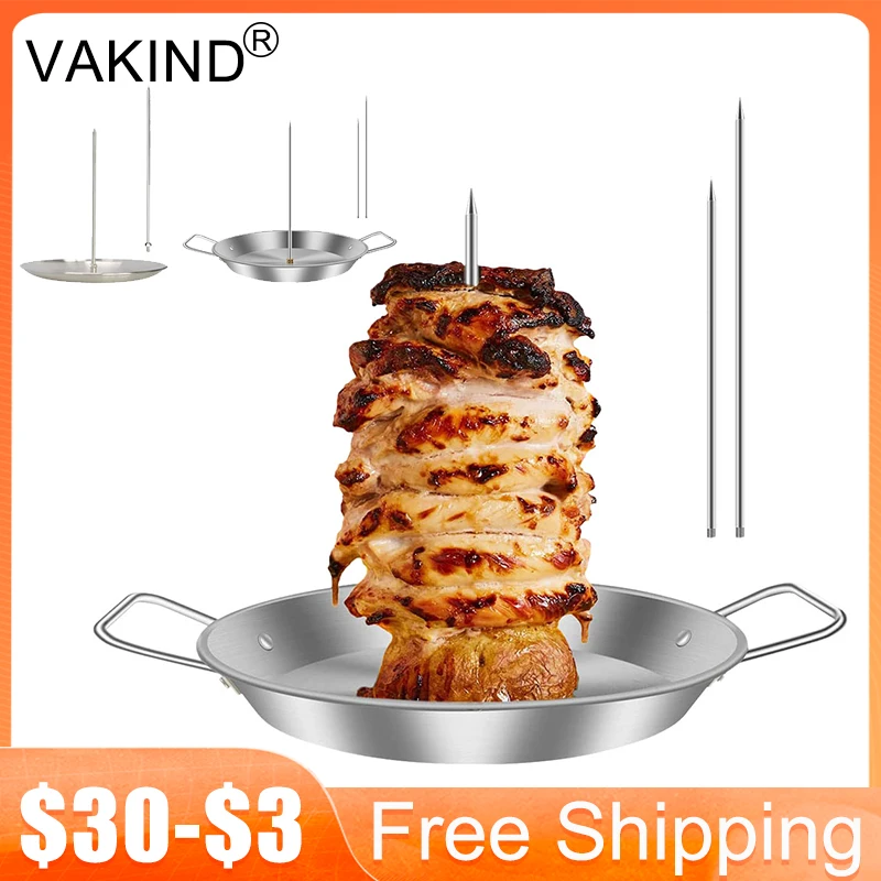 Aço inoxidável vertical espeto churrasco espiga não pau frango torrador ...