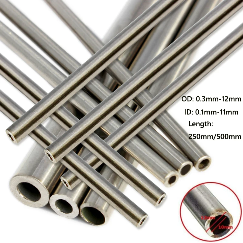 1-10pcs 304 stainless steel round capillary 250mm 500mm long seamless ...