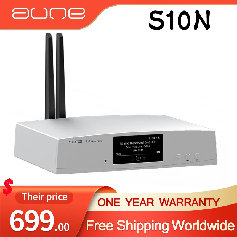 AUNE S10N 디지털 오디오 플레이어 스트리밍 네트워크 음악 DSD WIFI 블루투스 HiFi DAC 디코더 시계 입력 지원, DLNA Airplay ...