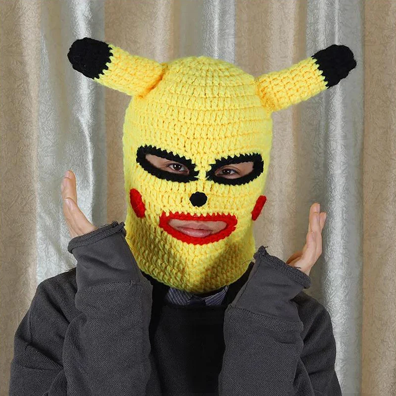 Funny-Spoof-Pullover-Hat-Men-Women-Cartoon-Handmade-Knitted-Hat ...