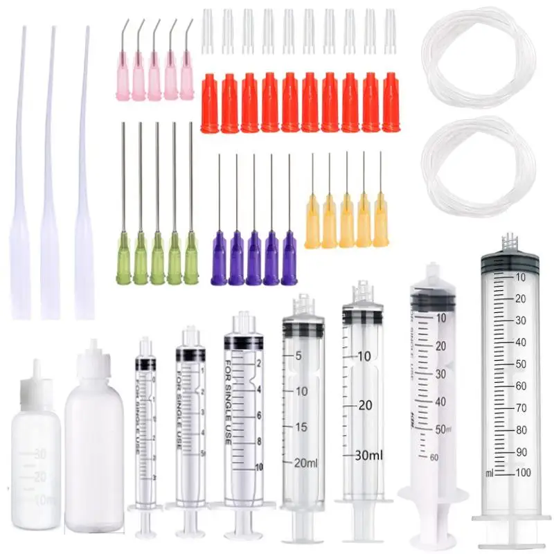 3-100ml lock Syringes with Blunt Tip Needles With Syringe Caps and ...