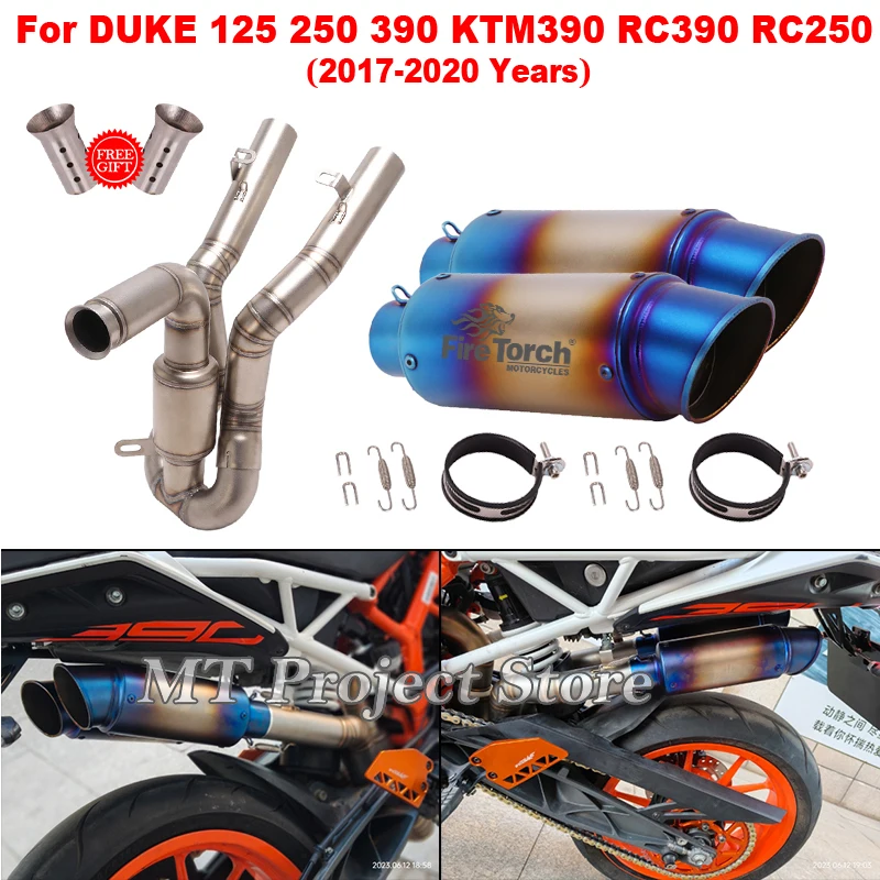 Motorcycle-Double-Exhaust-Escape-Mid-Link-Pipe-High-Position-With ...