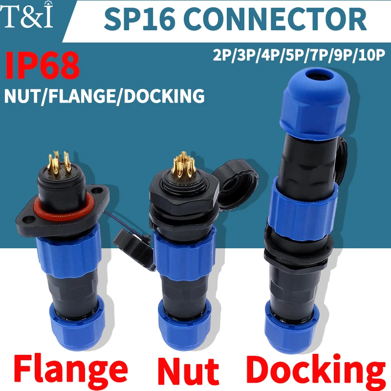 SP17 SP16 IP68 Waterproof Aviation Plug Connector with Male and Female ...