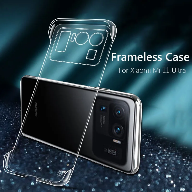 Frameless Slim Clear Hard Back Cover Case On For Xiaomi Mi 11 Ultra ...