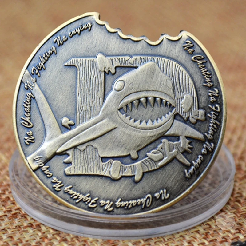 Shark collectible coins Bronze Painted Metal Commemorative Coins Animal ...
